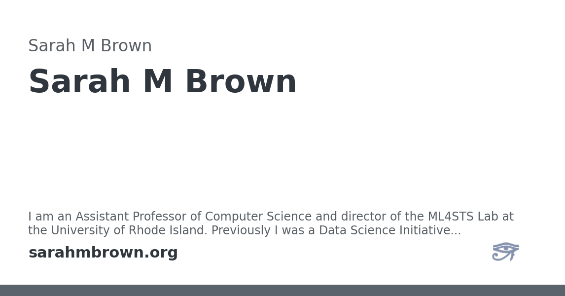 Sarah M Brown — Sarah M Brown